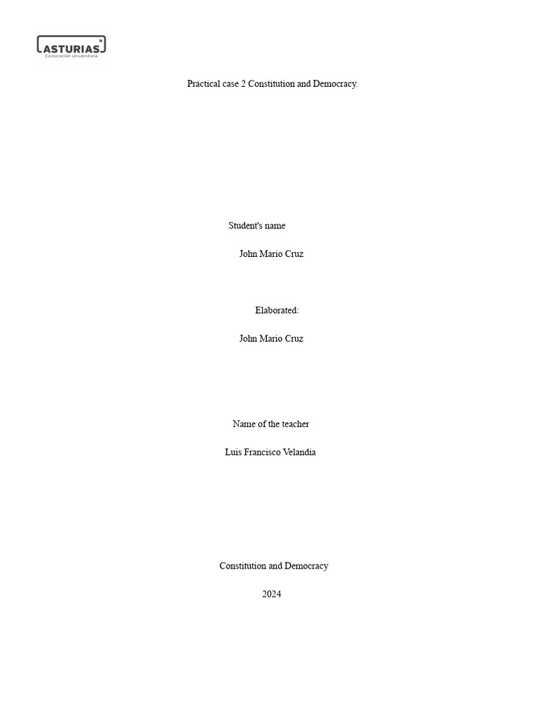 Practical Case Unit 2 Constitution and Democracy | PDF | Water | Justice