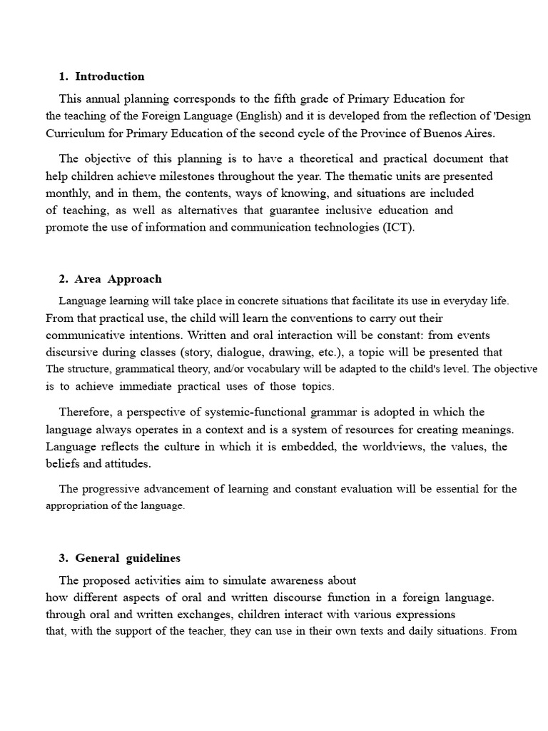 Fifth Grade English Curriculum Plan | PDF | Reading Comprehension ...