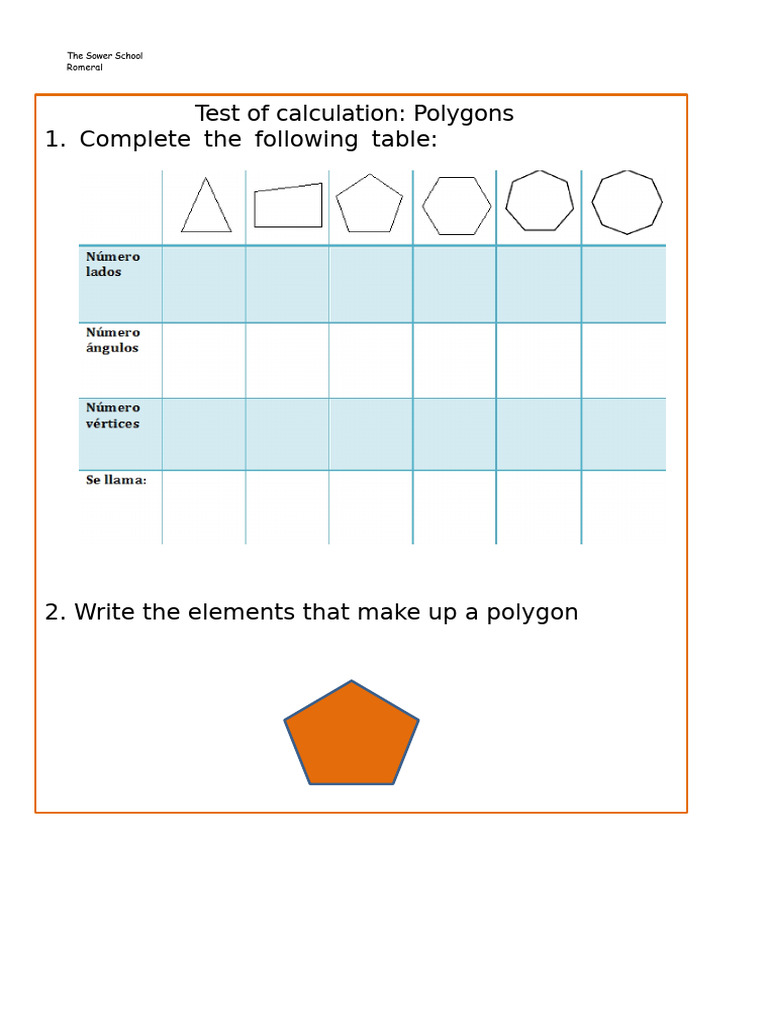Polygon and Triangle Classification Test | PDF