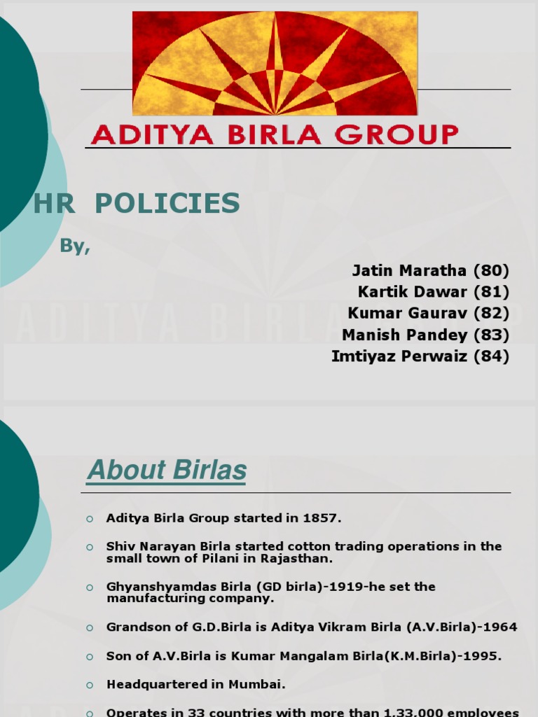 HR Policies and Talent Management Initiatives at Aditya Birla Group ...
