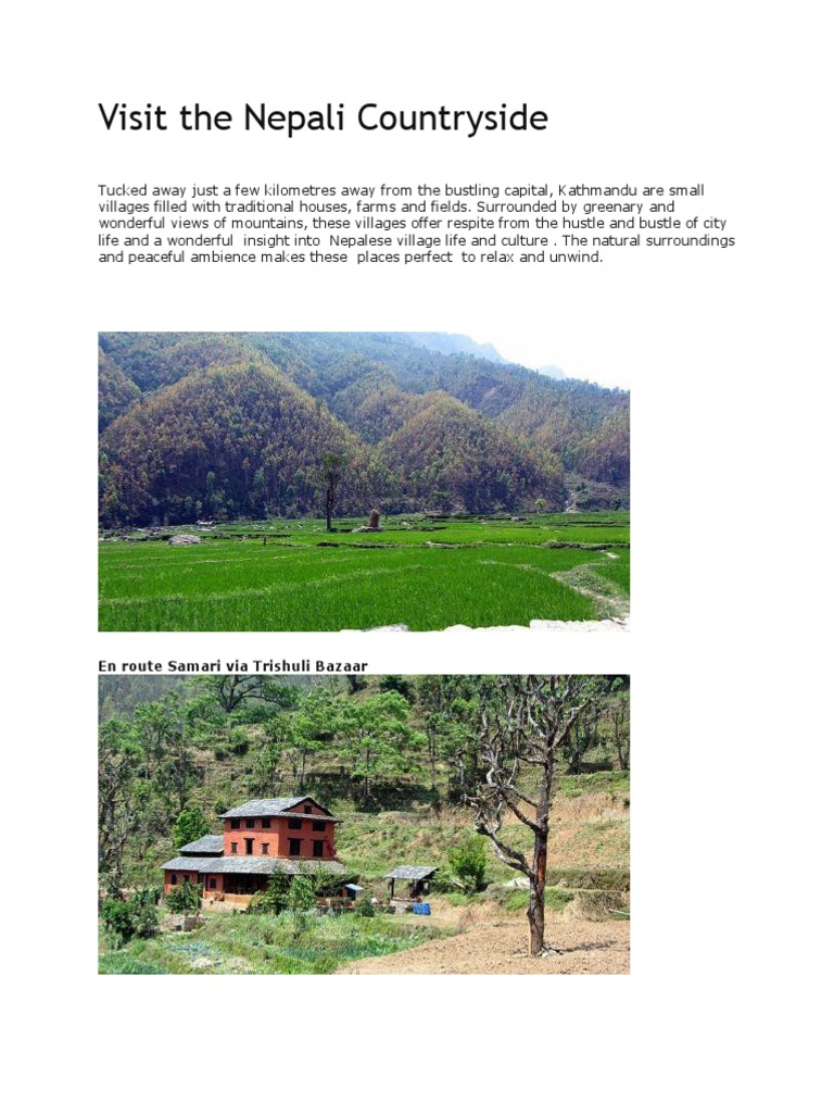 Visit The Nepali Countryside: en Route Samari Via Trishuli Bazaar | PDF
