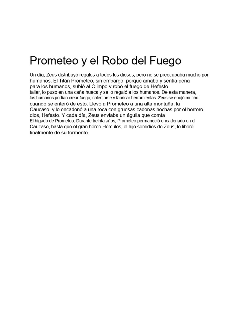 Prometeo y el Robo del Fuego.pdf | PDF