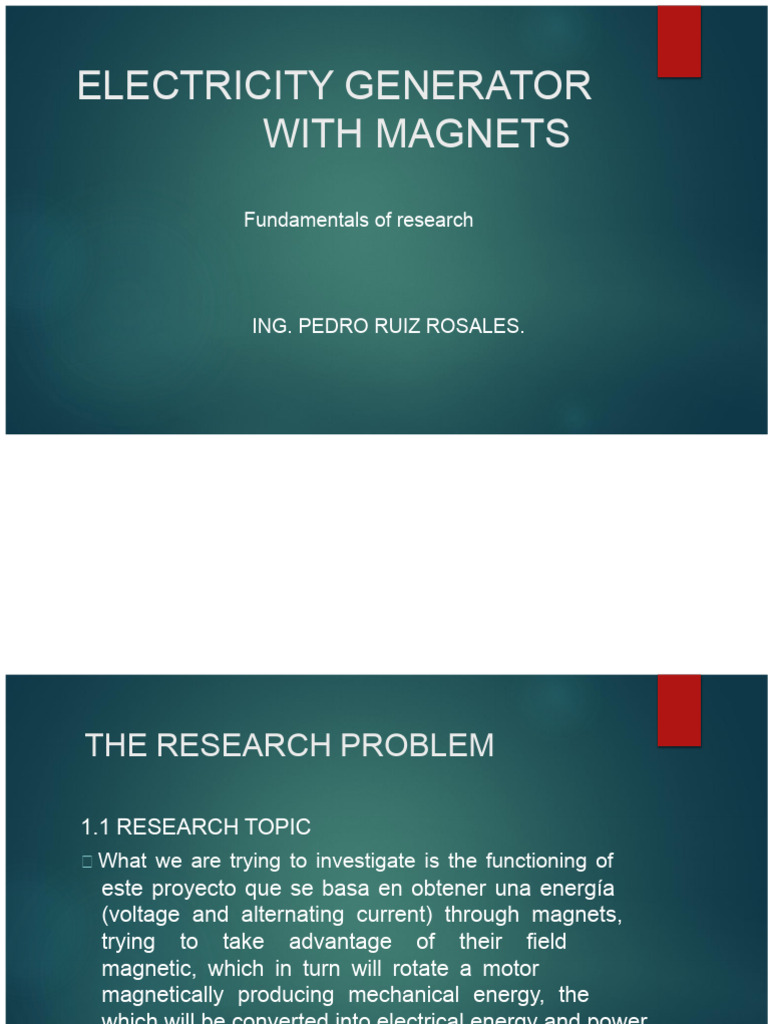 Magnet-Based Electricity Generator Research | PDF | Electric Generator ...