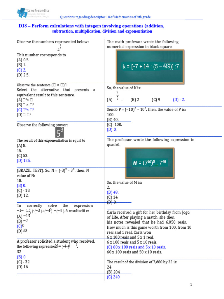 Descriptor 18 - Mathematics 9th Grade | PDF | Numbers | Discrete ...