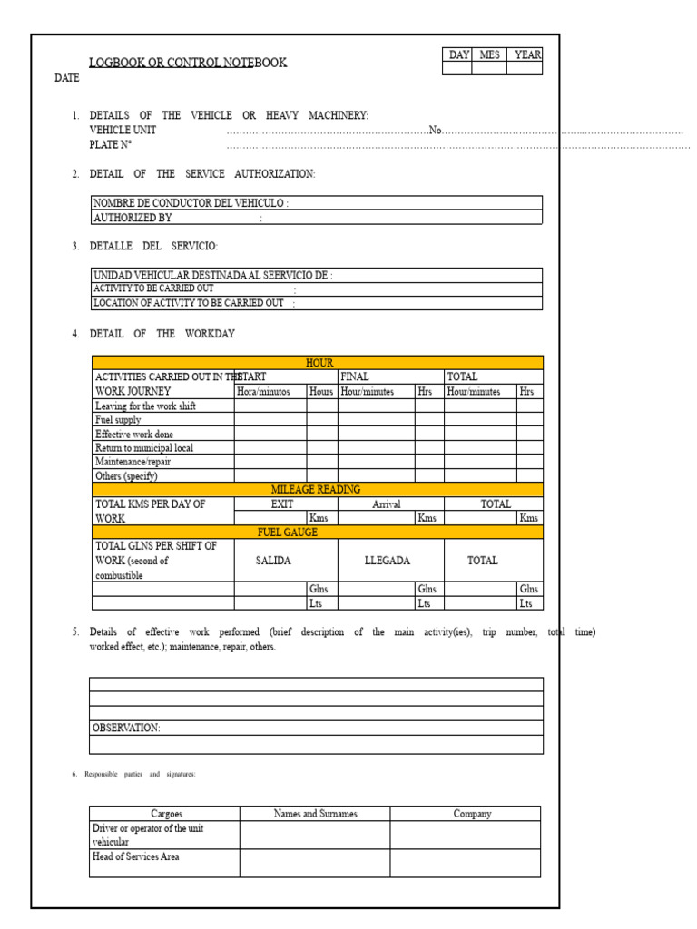 Logbook or Control Notebook 2021 | PDF | Truck | Mechanical Engineering