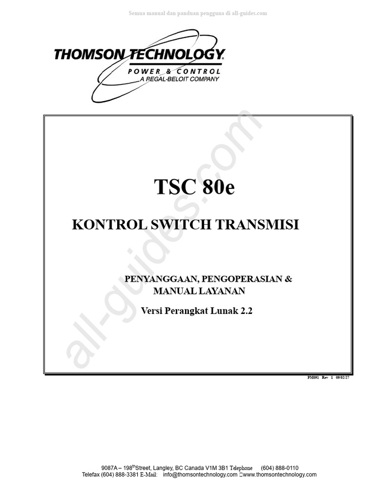 Manual Kontrol Switch TSC 80e | PDF