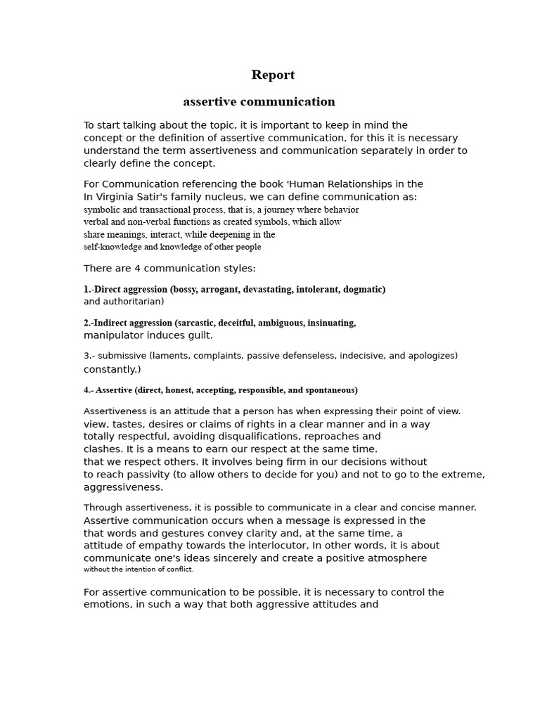Understanding Assertive Communication | PDF | Communication | Self Esteem