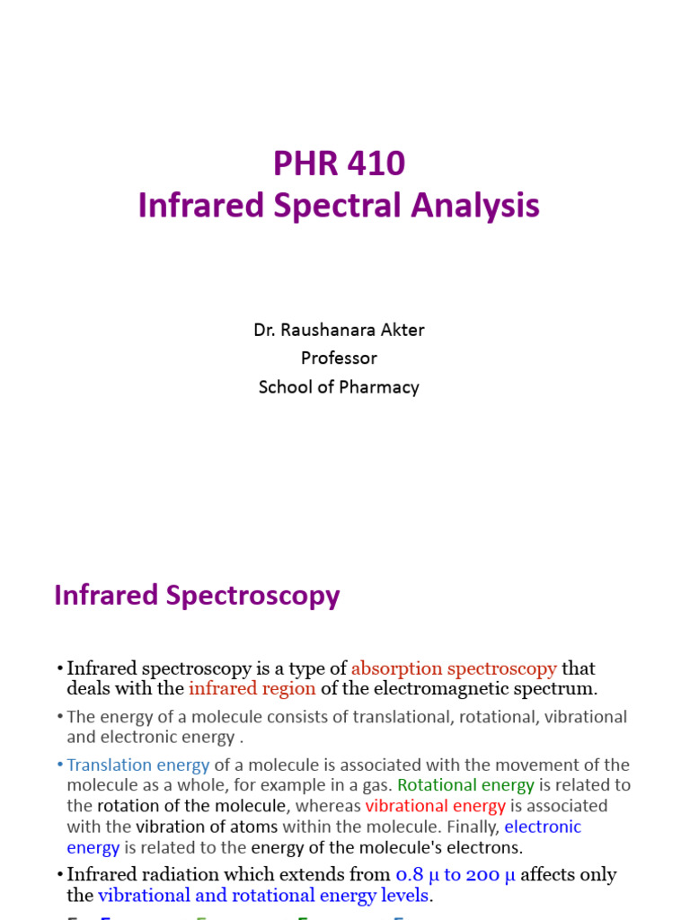 Infrared Spectroscopy Analysis Guide | PDF | Infrared Spectroscopy ...