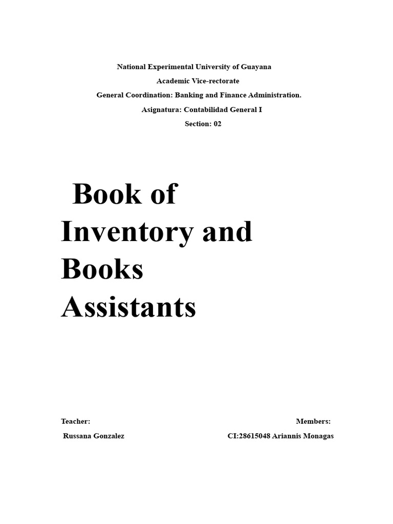 Inventory and Balance Book and Auxiliary Books | PDF | Debits And ...