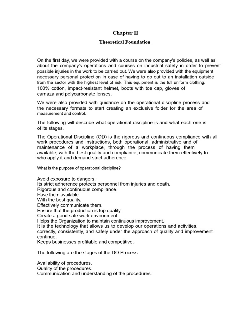 Chapter 3 Activities Carried Out Operational Discipline | PDF | Risk ...