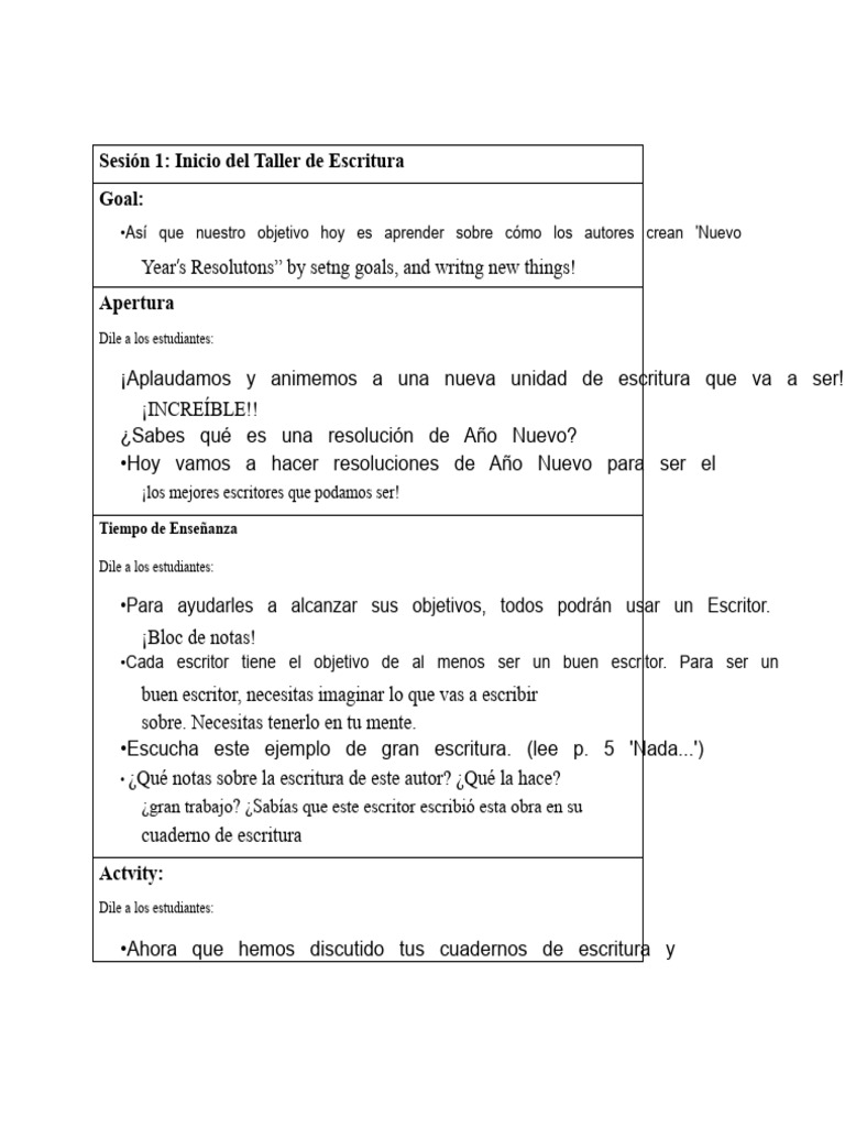 Taller de Escritura: Resoluciones Nuevas | PDF