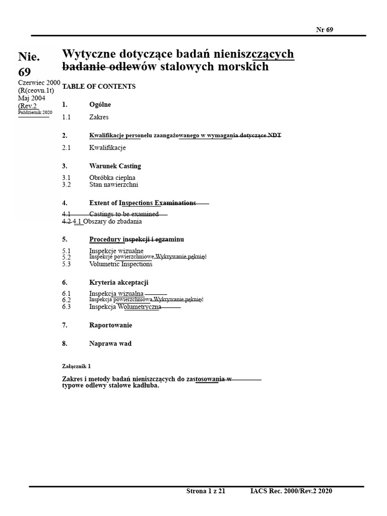 IACS Rec-69-Rev2-Październik-2020-Ul (NDT) | PDF