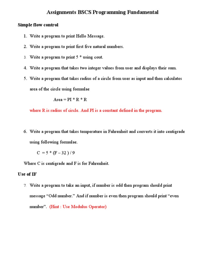 Assignments BSCS Programming Fundamental | PDF | Matrix (Mathematics ...