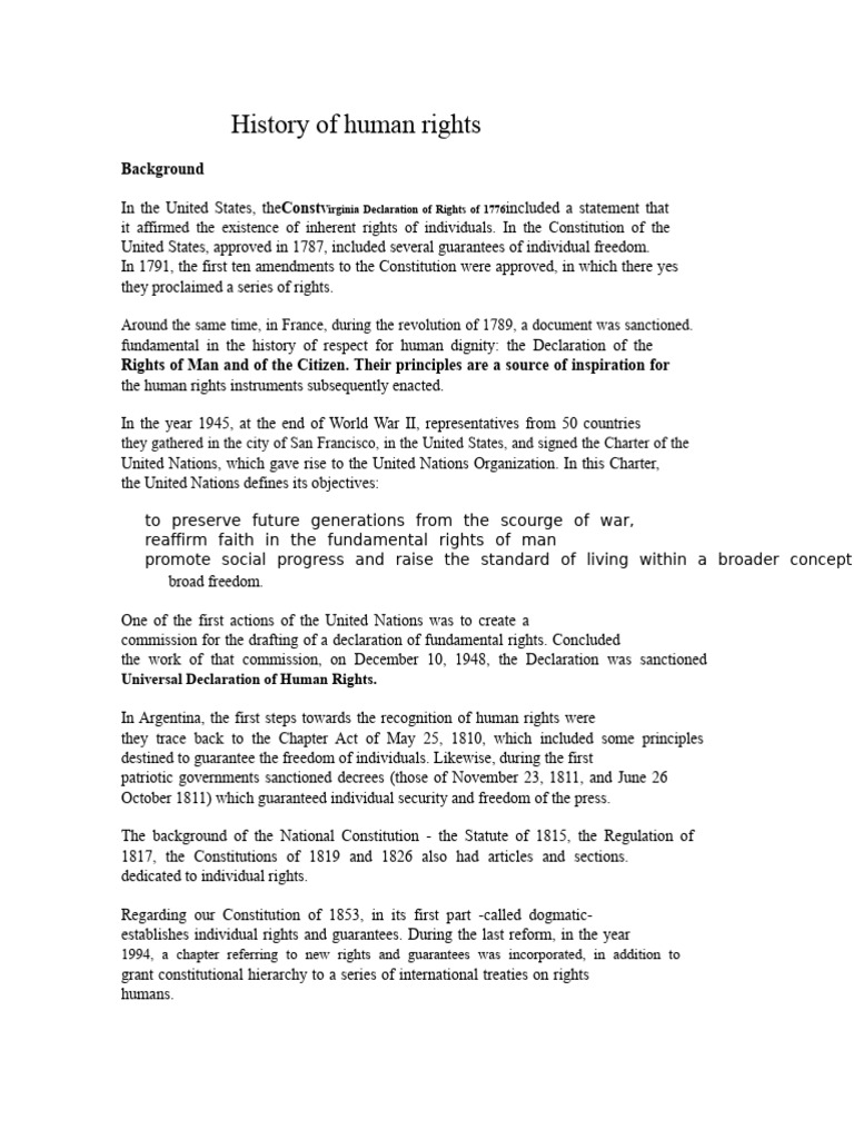 History of Human Rights | PDF | Human Rights | Rights
