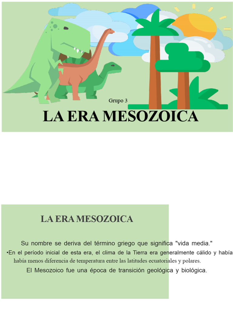 La Era Mesozoica | PDF | Dinosaurios | Naturaleza