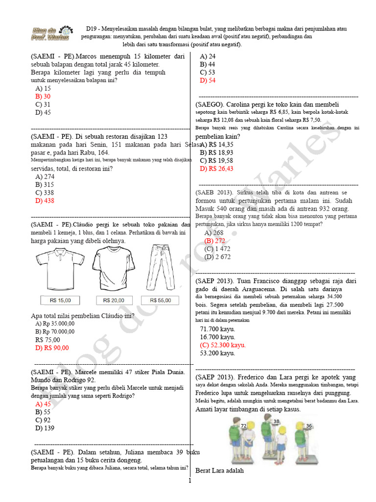 D19 (KELAS 5 - Mat.) - Blog Prof. Warles | PDF