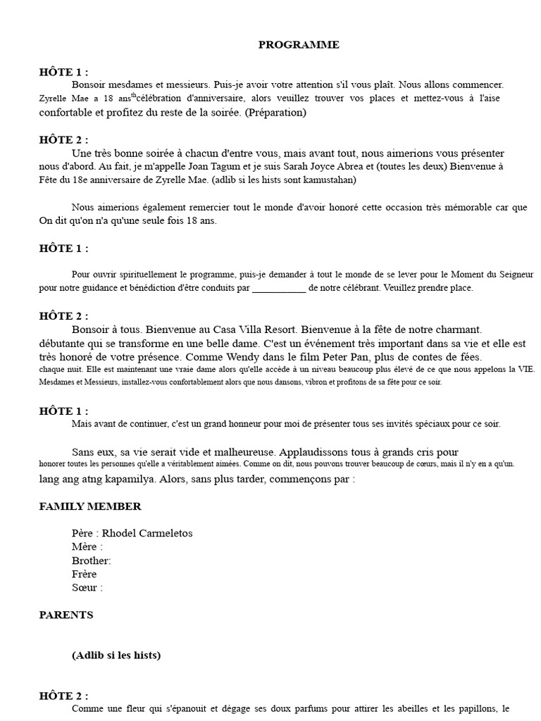 Célébration du 18e anniversaire de Zyrelle Mae | PDF | Anniversaires