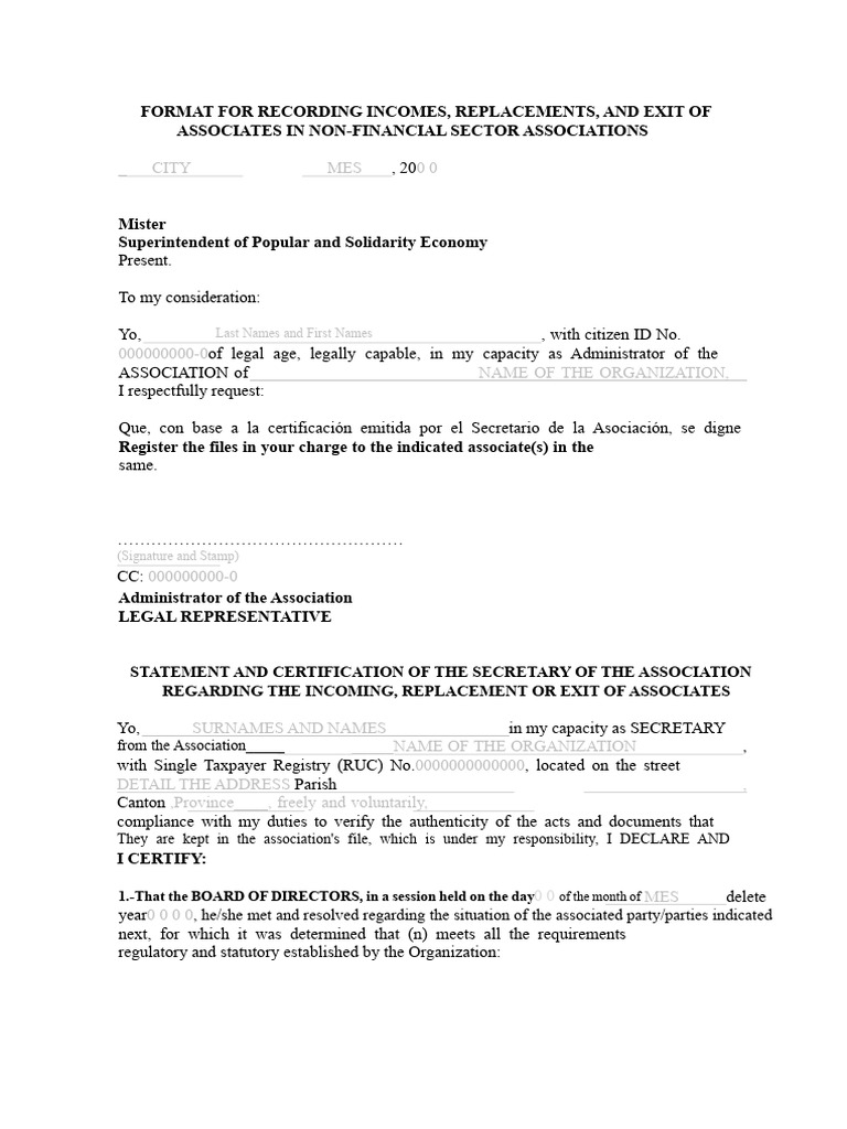 30 Registration Form For Associates MAN - SNF - P1 - 01 For 30 | PDF ...