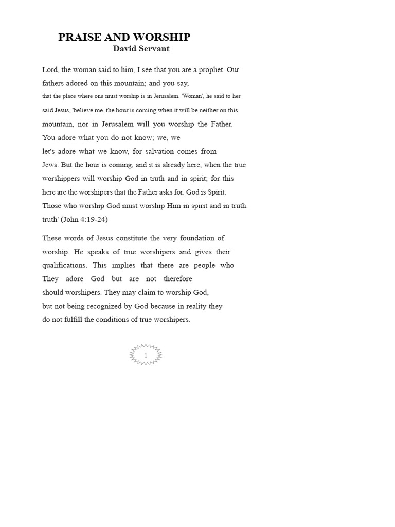True Worship: Spirit and Truth Explained | PDF | Hymns | Jesus