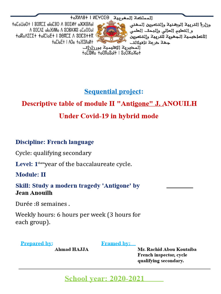 Antigone Project Anoual - Ahmad HAJJA | PDF