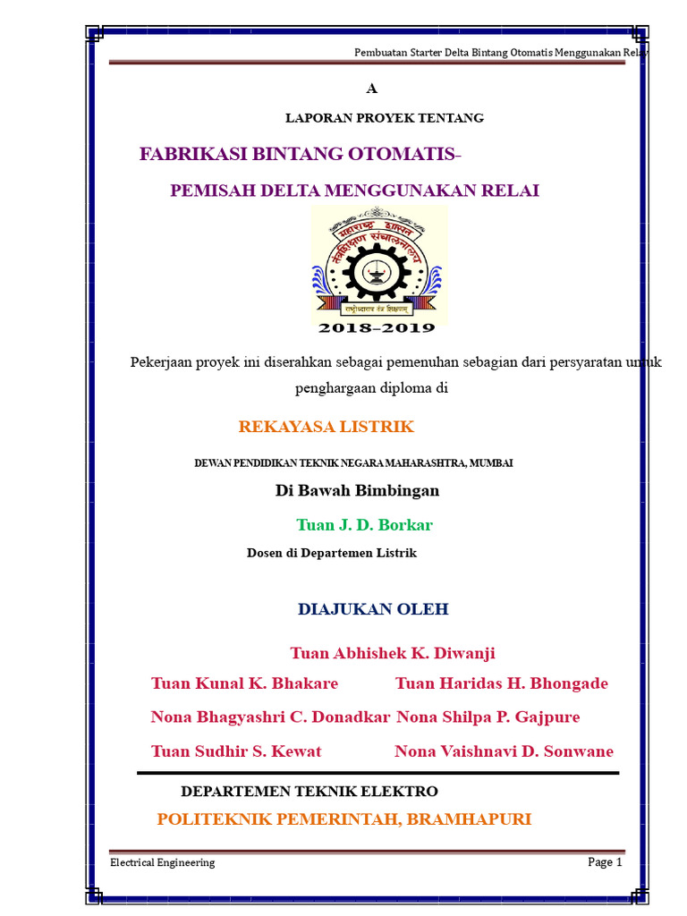 Starter Delta Bintang Otomatis Relay | PDF
