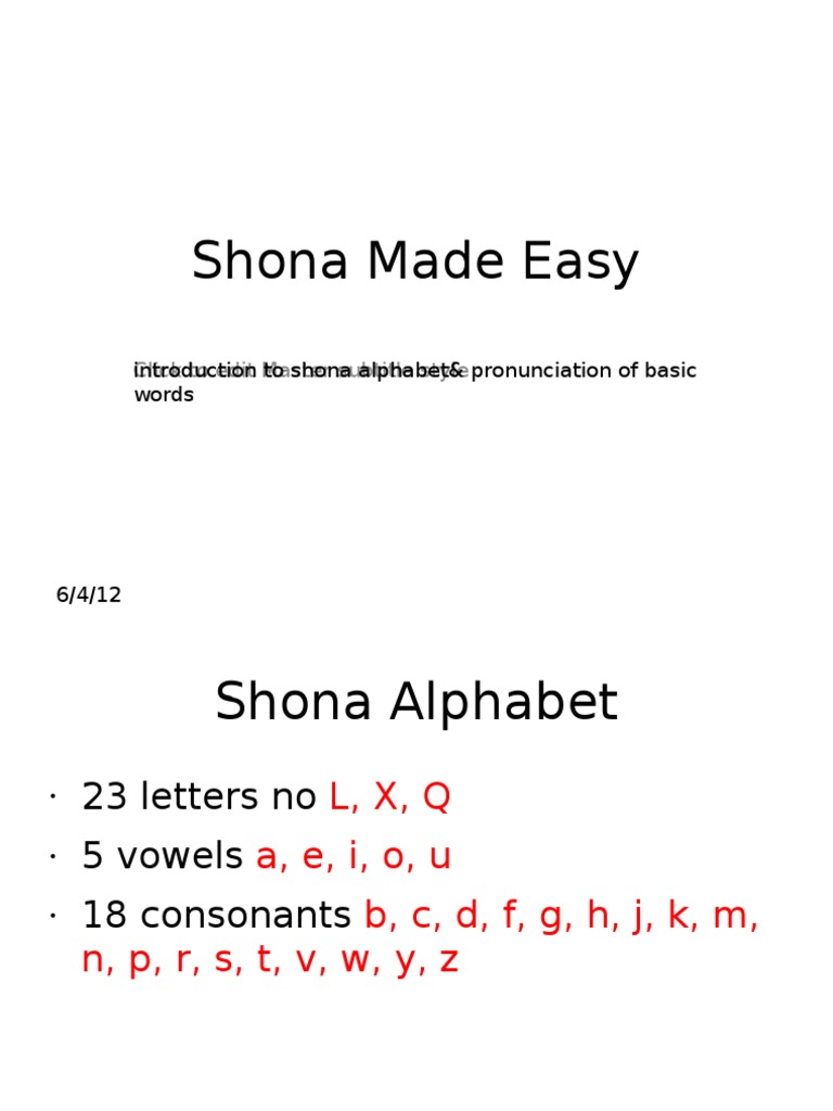 Shona Alphabet and Basic Pronunciation | PDF | Semiotics | Phonology