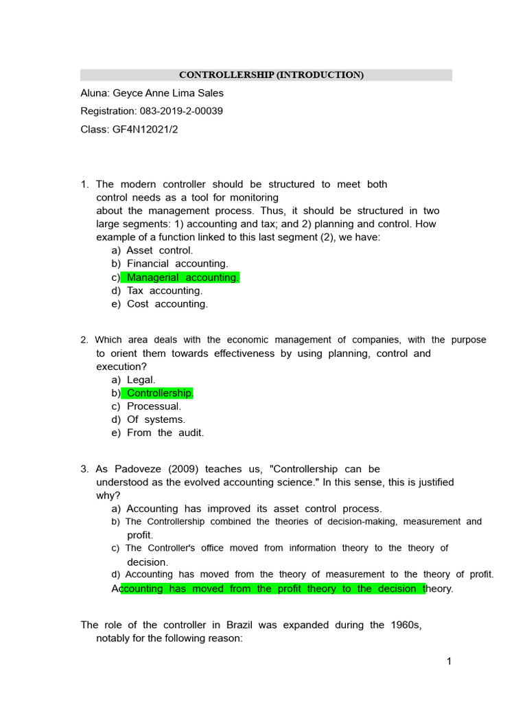 Understanding Controllership Basics | PDF | Accounting | Taxes