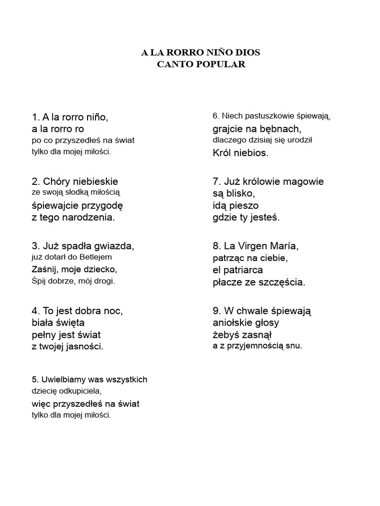 A La Rorro Niño Dios | PDF