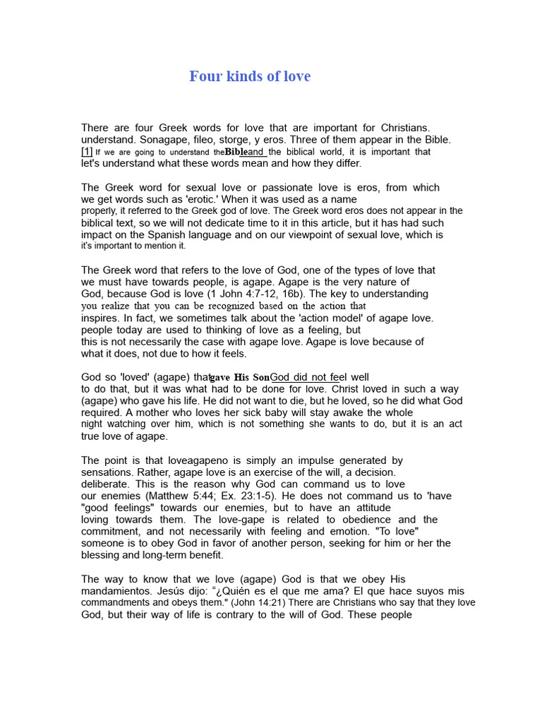 Four Types of Love | PDF | Love | Spirituality
