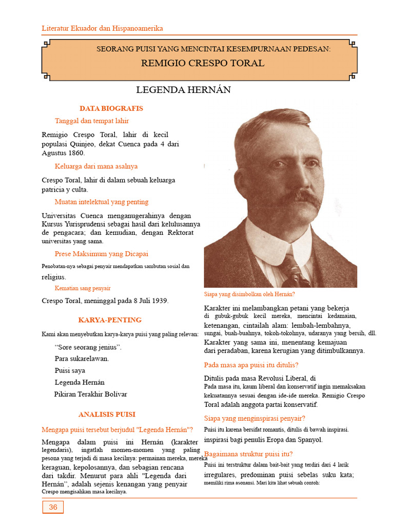 Analisis Literer Remigio Crespo Toral "Legend Hernán" | PDF