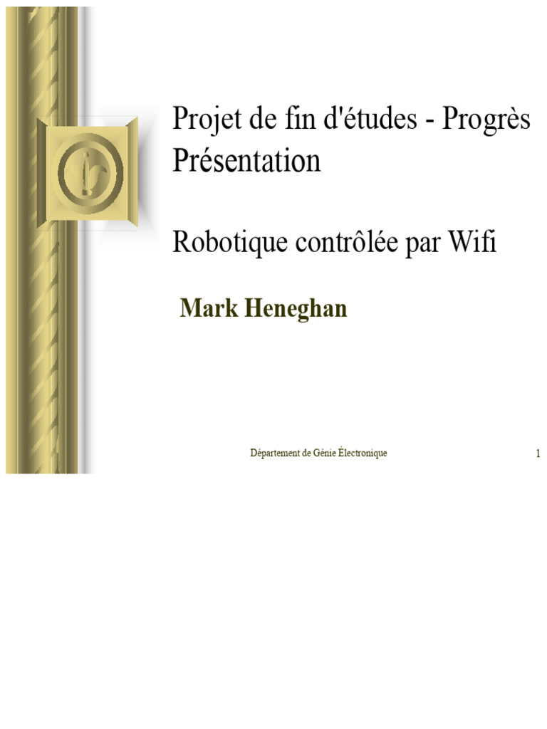 Projet de Fin D'année - Présentation Des Progrès | PDF | Électronique ...
