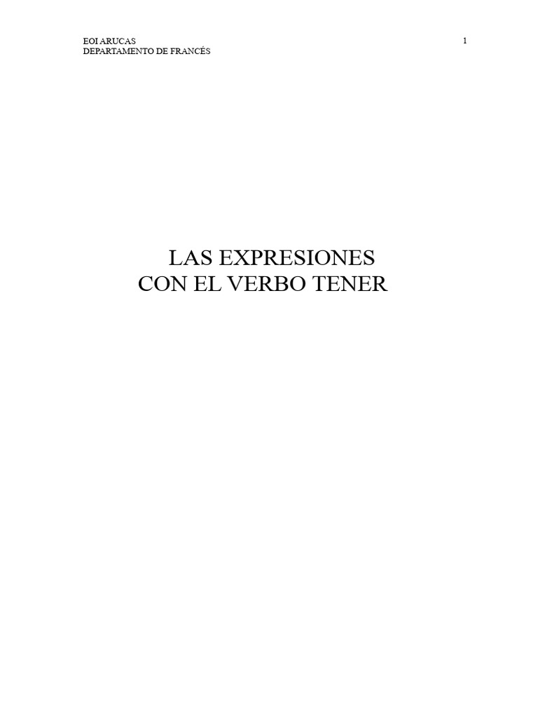 Gramática Expresión Con Tener | PDF
