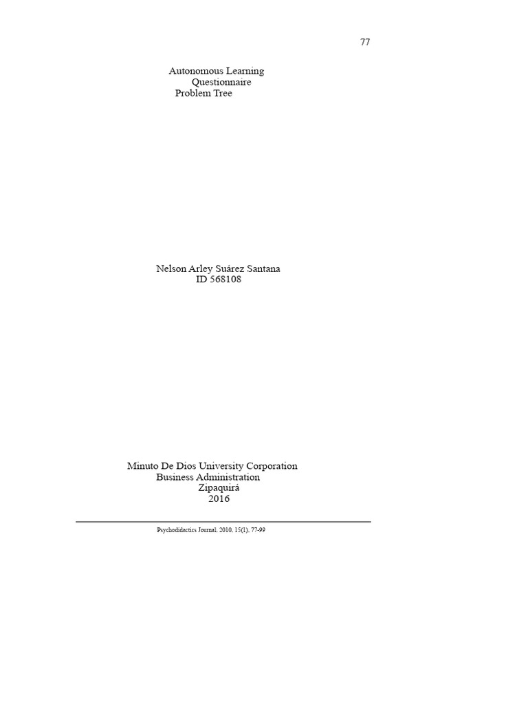 QUESTIONNAIRE Autonomous Learning - PDF Task | PDF | Questionnaire