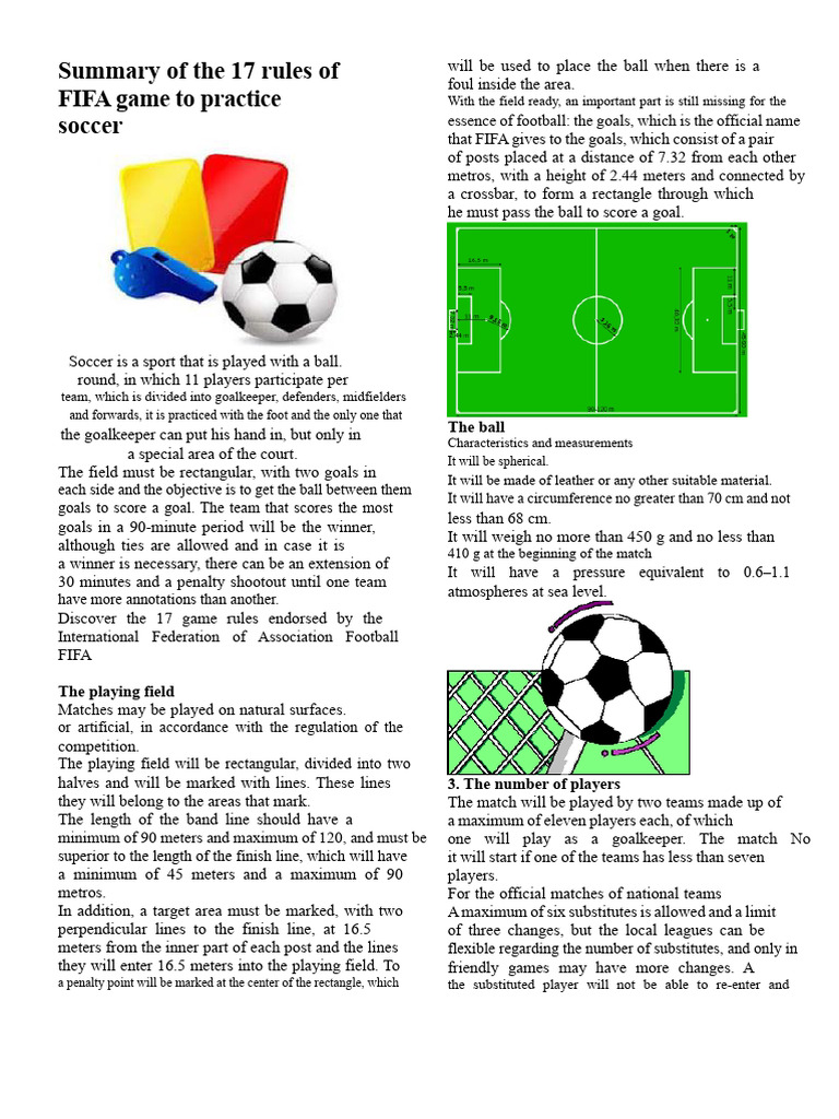 FIFA Soccer Game Rules Explained | PDF | Poetry | Narrative