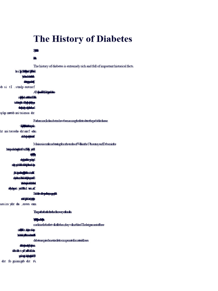 The History of Diabetes | PDF | Endocrine Pancreas | Human Diseases And ...