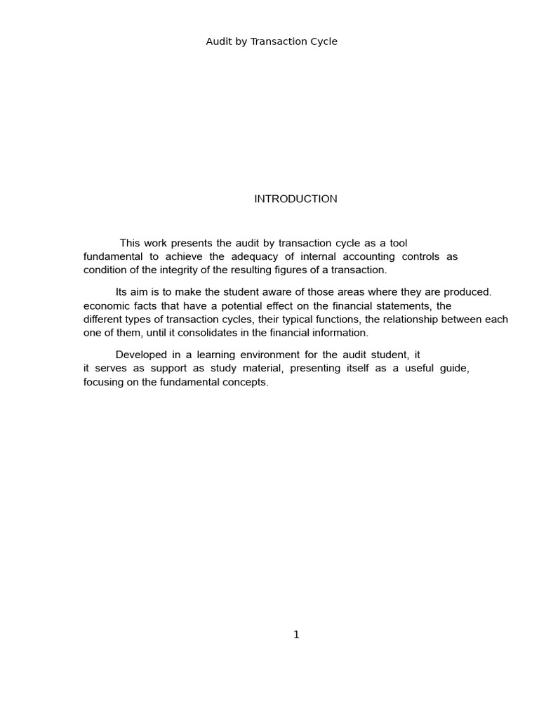 Transaction Cycle Audit Overview | PDF | Audit | Expense