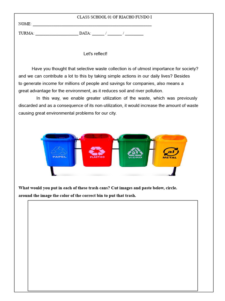 Selective Waste Collection Activity | PDF | Recycling | Waste