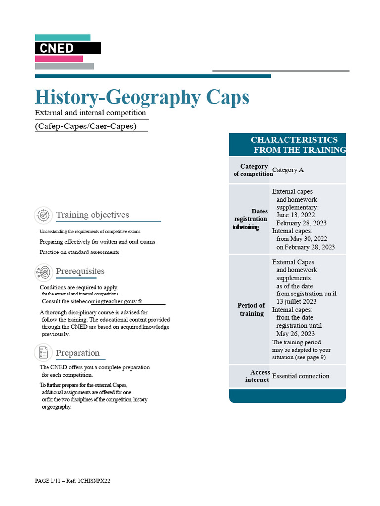 Cned Capes History-Geography Doc22 | PDF | Pedagogy | Methodology