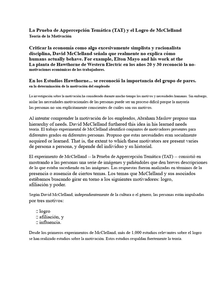 La Prueba de Apercepción Temática | PDF
