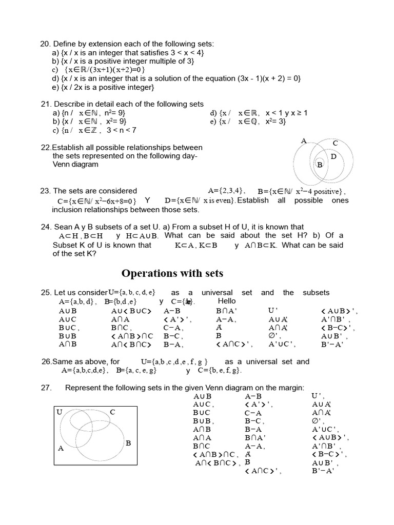 Workshop 1 - Set Exercises | PDF | Number Theory | Discrete Mathematics