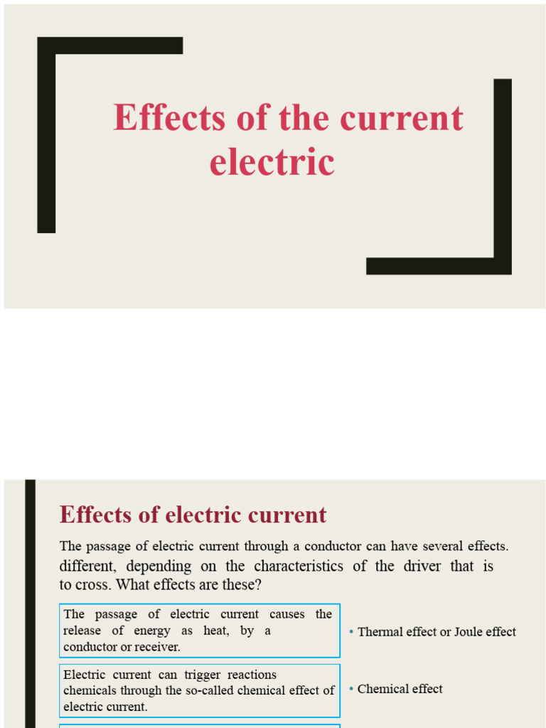 7.1 Effects of Electric Current | PDF | Electric Current | Magnetism