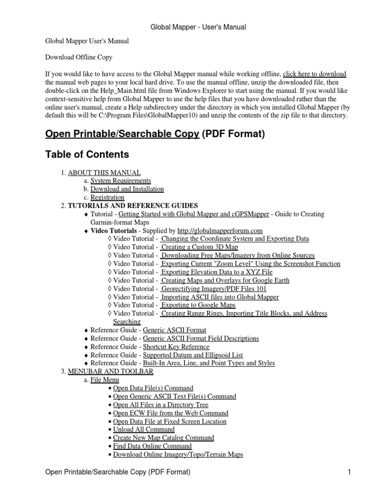 Global Mapper Help | PDF | File Format | Data Compression