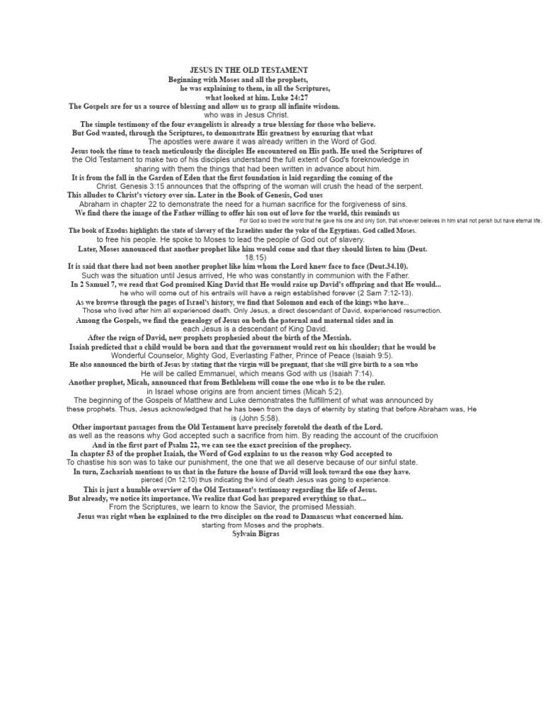 Jesus in The Old Testament | PDF | Jesus | Bible