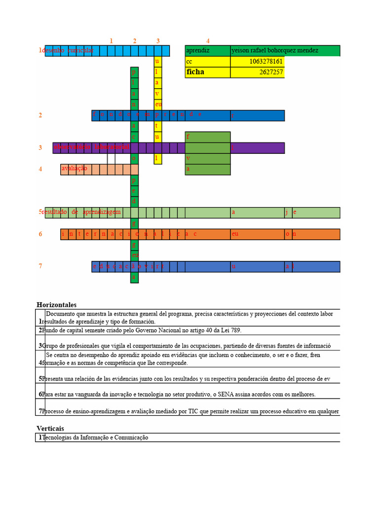 Anexo_Crucigrama_AA3-EV01 (1) | PDF | Aprendizado