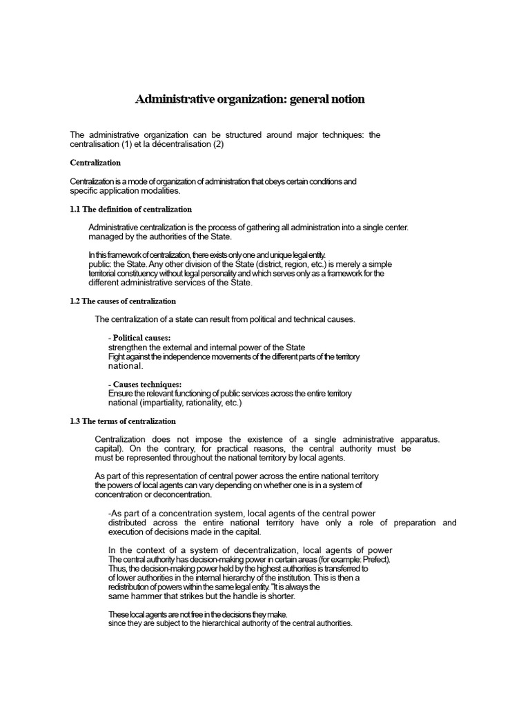 Centralization and Decentralization | PDF | State (Polity) | Hierarchy