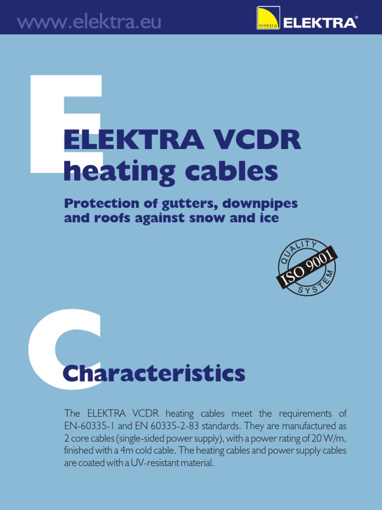 VCDR Heating Cables Brochure English | PDF | Cable | Roof