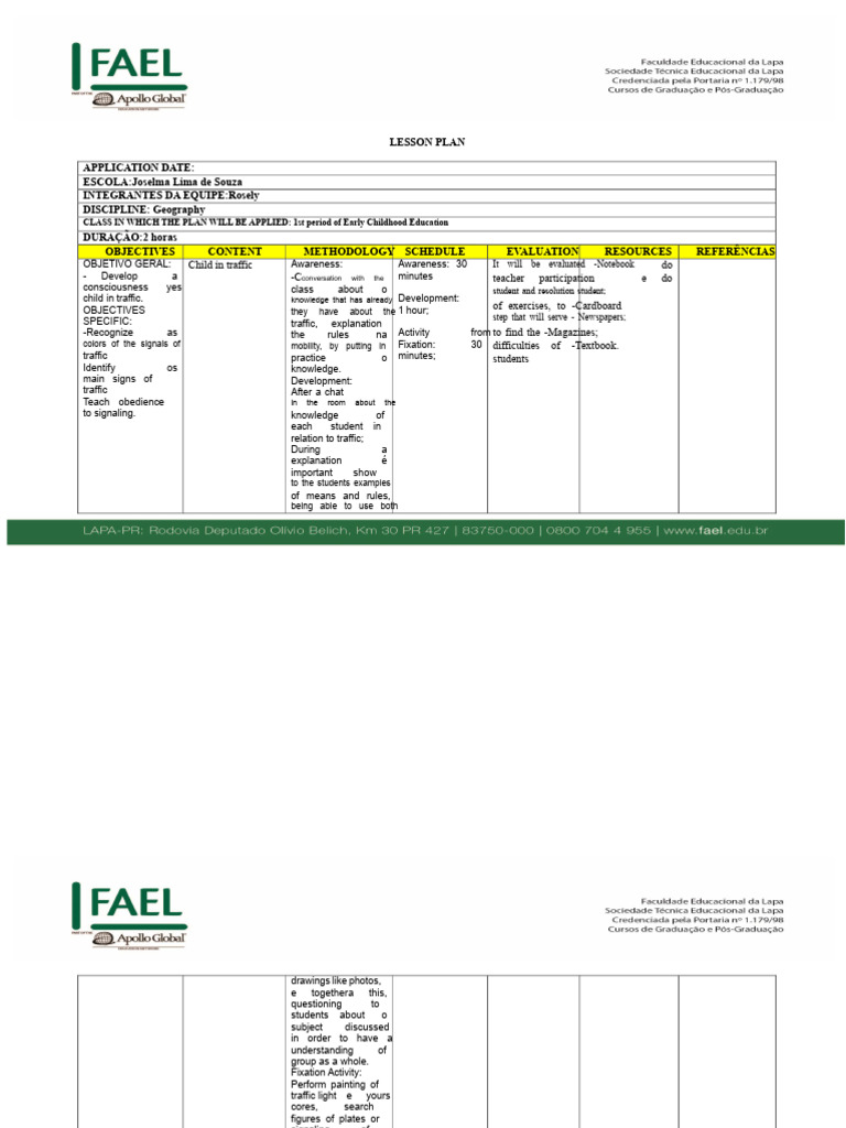 Lesson Plan Model - Child in Traffic | PDF | Traffic | Traffic Light