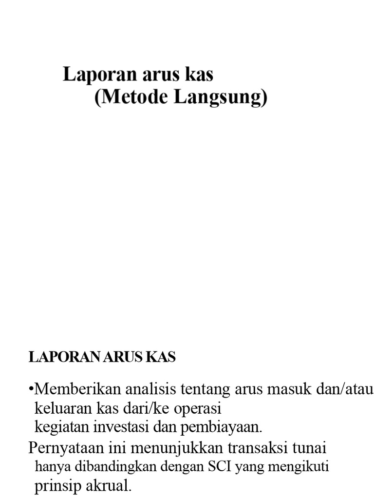 Laporan Arus Kas Metode Langsung | PDF
