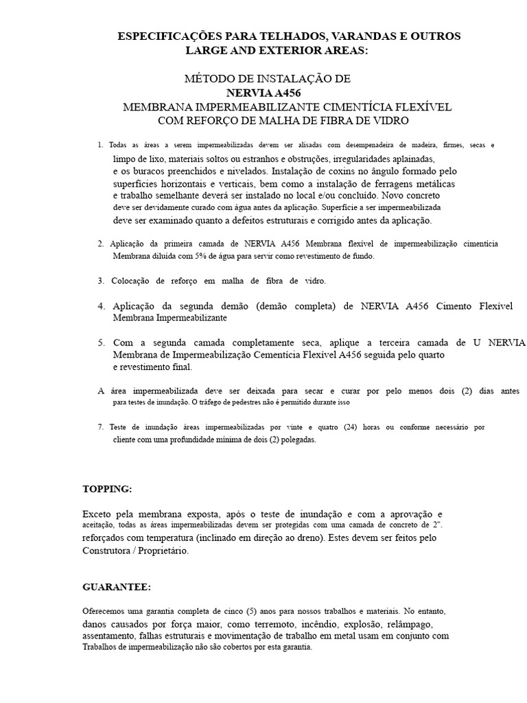 Metodologia para Instalação do NERVIA A456 | PDF | Concreto