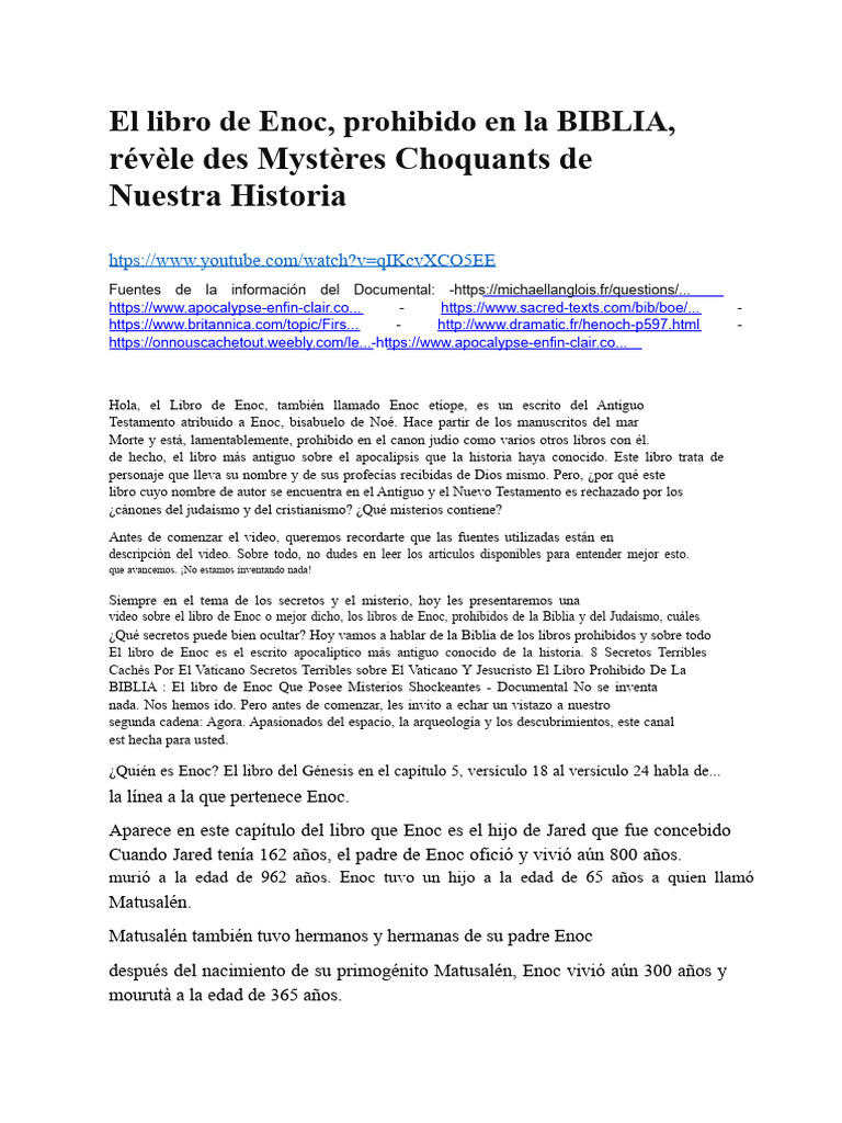 Misterios del Libro de Enoc Revelados | PDF | Libro de Enoc | Biblia